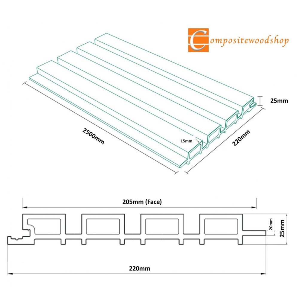 Walnut Slatted Wall Cladding 2.5m – Luxury Lawns Artificial Grass